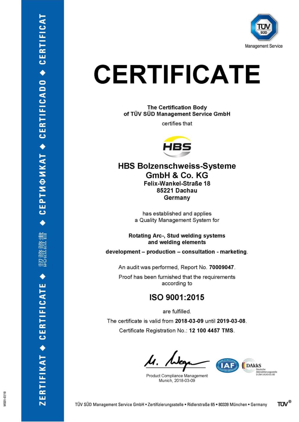 ISO 9001 Audit at HBS | HBS