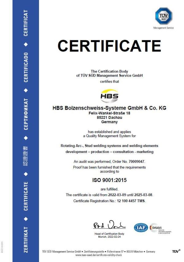 ISO 9001 Audit bei HBS | HBS